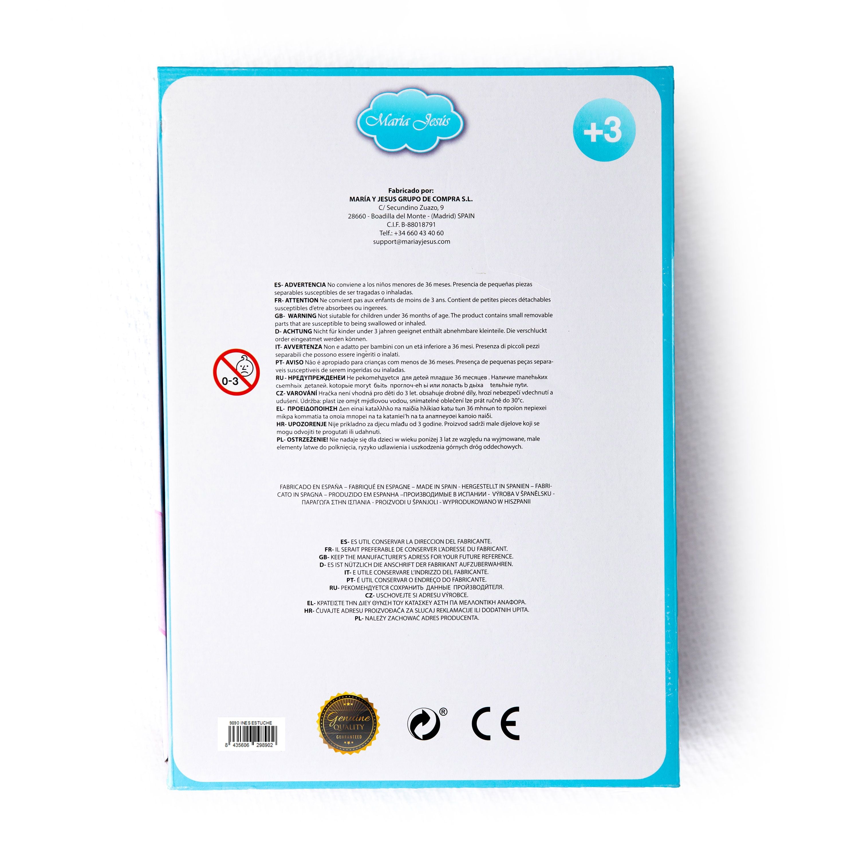 Muñeca Tradicional Ines - 45cm - Cuerpo Tela Sin Peso y Extremidades d ...